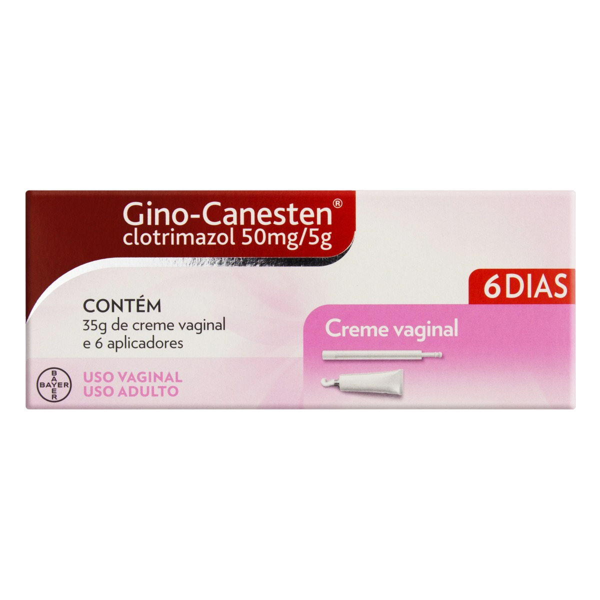 Gino-Canesten Creme Vaginal 10mg/g, caixa com 1 bisnaga com 35g de creme de uso ginecológico + 6 ...