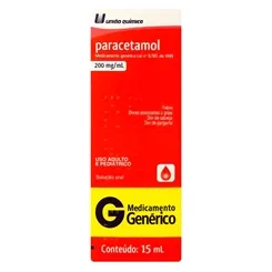 Paracetamol União Química 200mg/mL, caixa com 1 frasco gotejador com ...