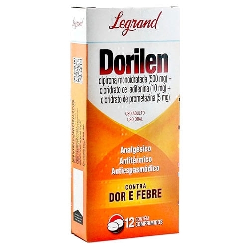 Dorilen 500mg + 10mg + 5mg, caixa com 12 comprimidos - Dorilen 500mg ...