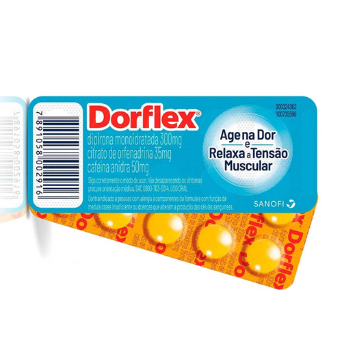 Dorflex 300mg + 35mg + 50mg, blíster com 10 comprimidos - Dorflex 300mg + 35mg + 50mg, blíster ...