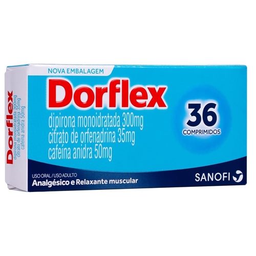 Dorflex 35mg + 300mg + 50mg, caixa com 36 comprimidos - Dorflex 35mg + 300mg + 50mg, caixa com ...