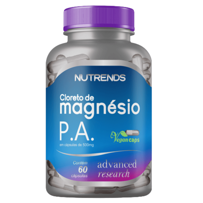 Cloreto de Magnésio P.A. Nutrends 500mg, frasco com 60 cápsulas - Cloreto de Magnésio P.A ...