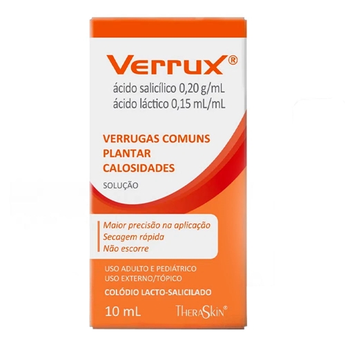VERRUX LIQUIDO 10ML x 1 - THERASKIN - Verrux 165mg/mL + 145mg/mL, caixa ...