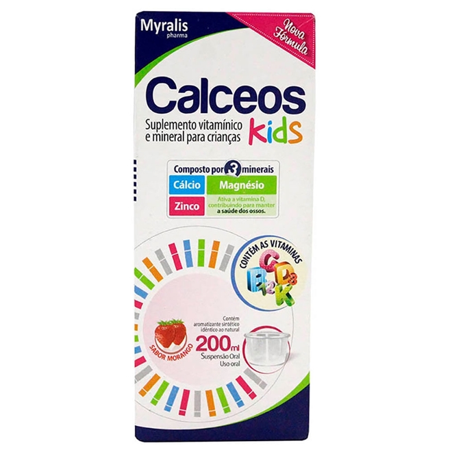 CALCEOS KIDS SOLUCAO ORAL 200ML x 1 - MYRALIS - Suplemento Calceos Kids ...
