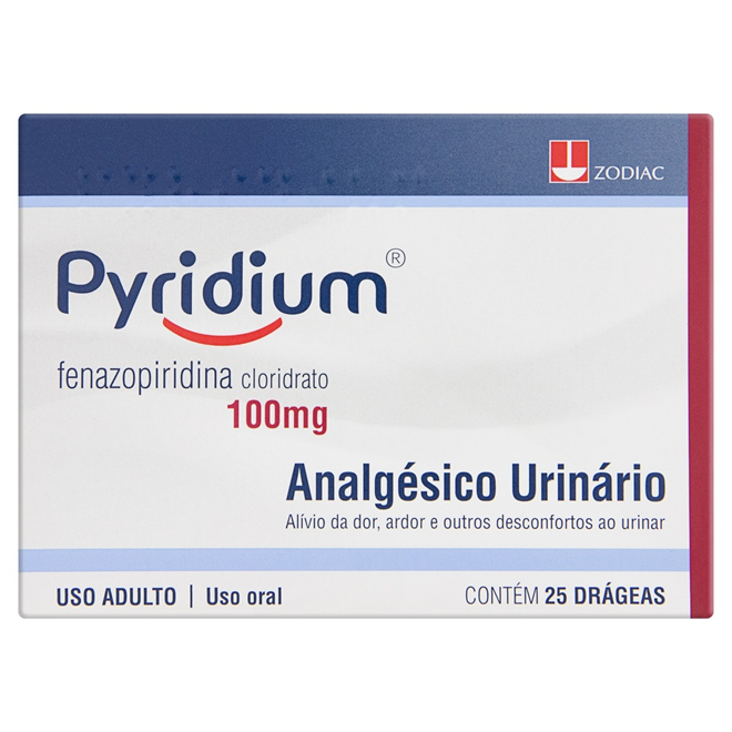 Pyridium 100mg, caixa com 25 drágeas - Pyridium 100mg, caixa com 25 ...
