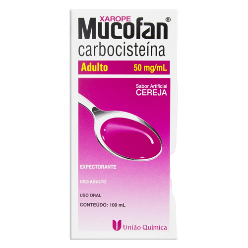 Mucofan 50mg/mL, caixa com 1 frasco com 100mL de xarope + copo medidor ...