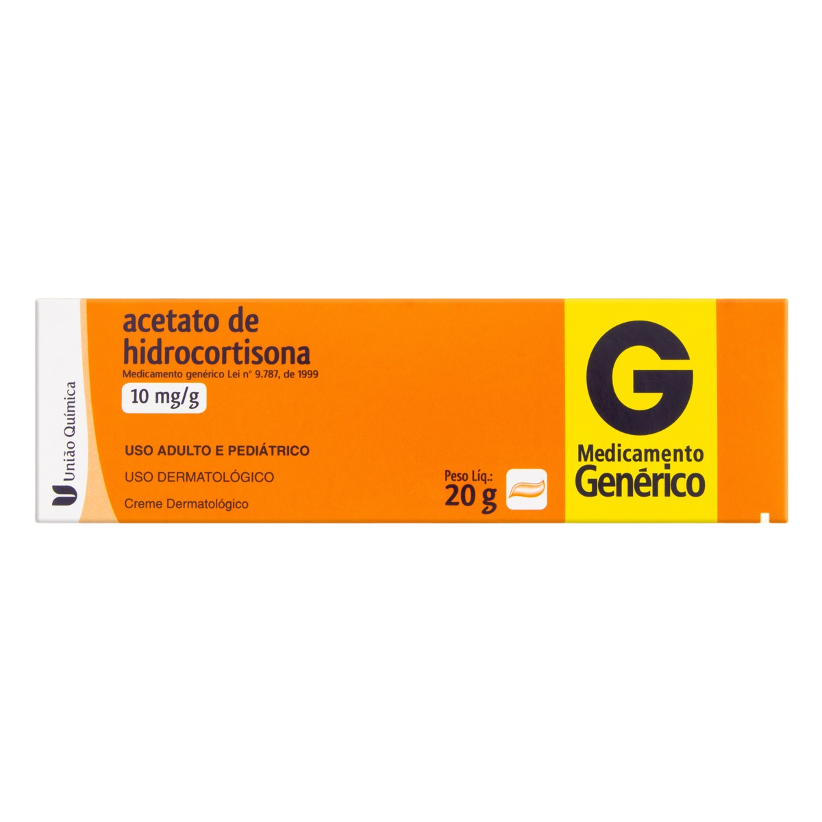 Acetato de Hidrocortisona União Química 10mg/g, caixa com 1 bisnaga com ...