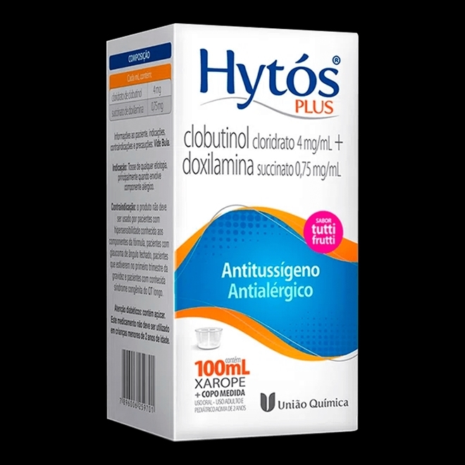 Hytos Plus Xarope 4mg/mL + 0,75mg/mL, caixa com 1 frasco com 100mL de ...