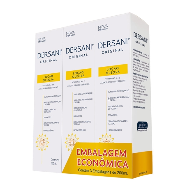 DERSANI LOC OLE L3P2 200ML x 3 - MEGALABS - Loção Oleosa Dersani ...