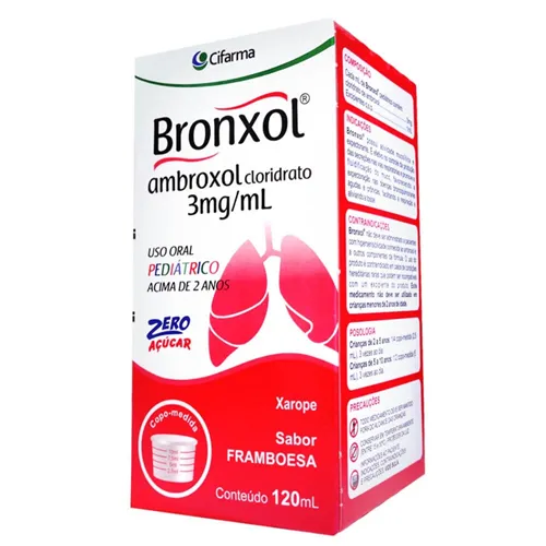 Bronxol 3mg/mL, caixa com 1 frasco com 120mL de xarope + copo medidor ...