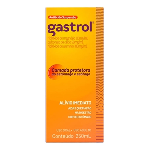 Gastrol Suspensão 125mg/mL + 50mg/mL + 180mg/mL, caixa com 1 frasco com ...