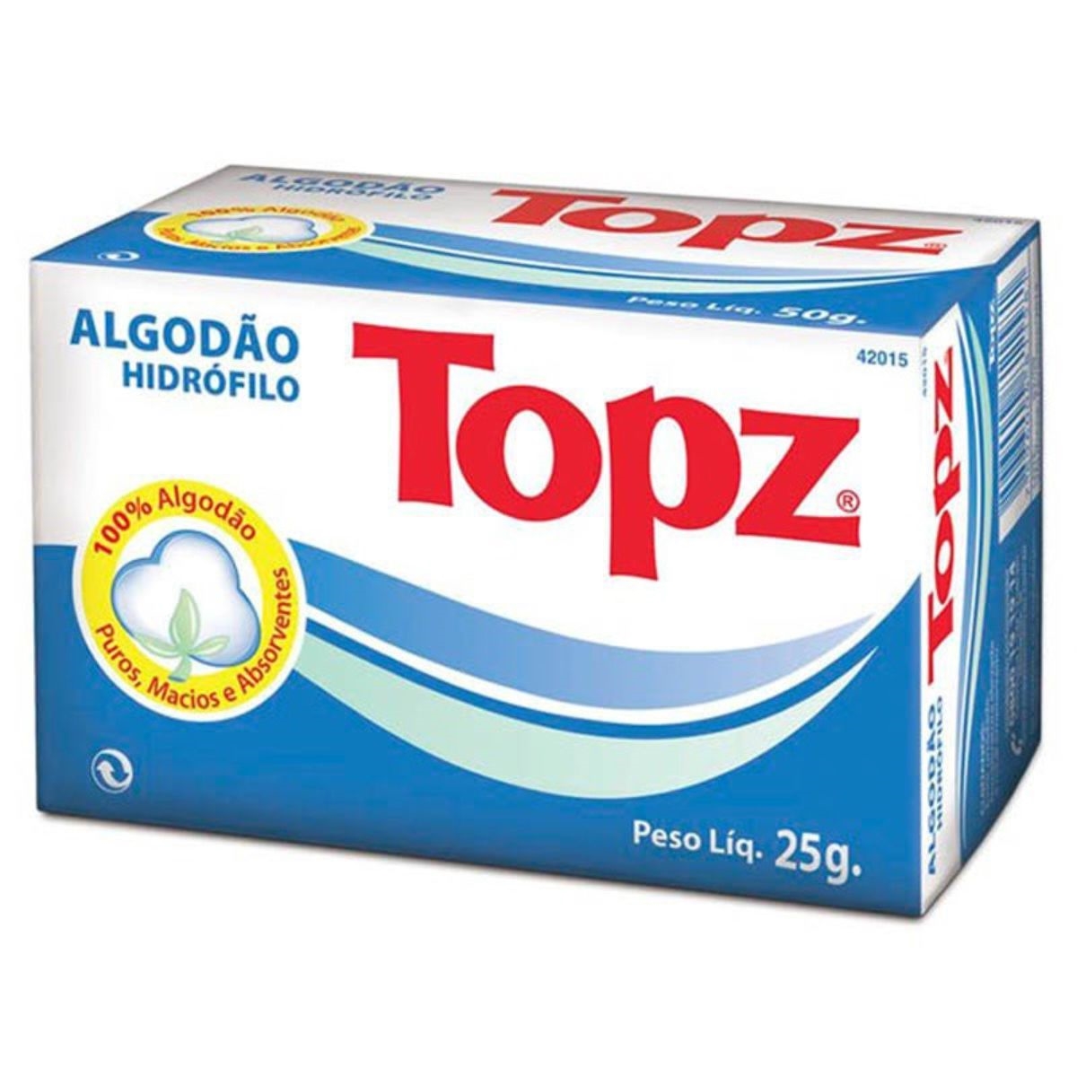 TOPZ ALGODAO ALG HIDRO CX 25G x 1 - CREMER S.A - Algodão Topz rolo, 25g ...