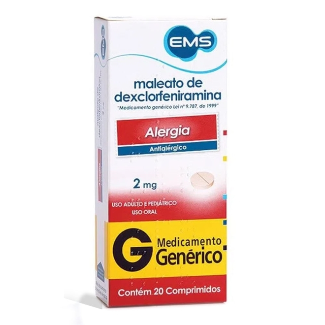 MALEAT.DEXCLORF.MG CPR 2.00MG x 20 - EMS PHARMA - Maleato de ...