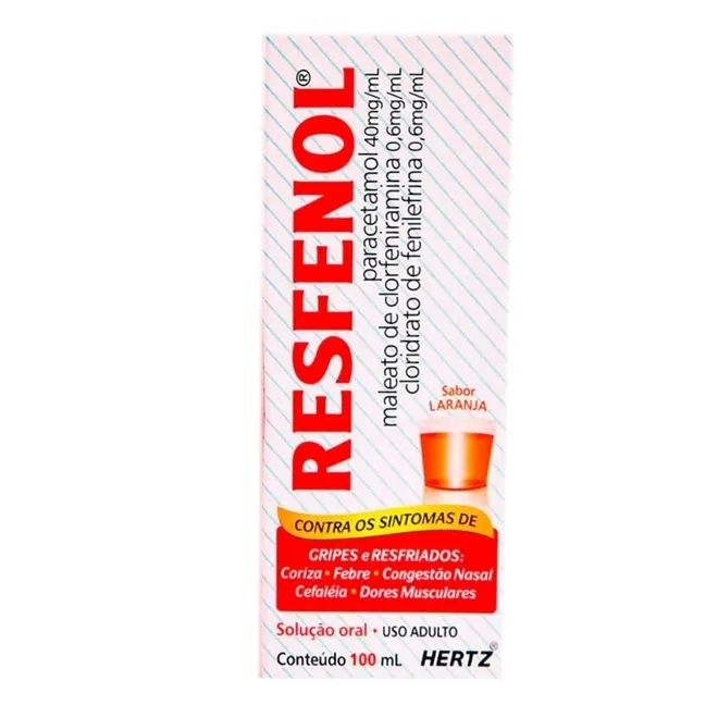 Resfenol 40mg/mL + 0,6mg/mL + 0,6mg/mL, caixa com 1 frasco com 100mL de ...