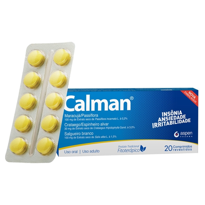 CALMAN DRAG x 20 - ASPEN PHARMA - Calman 100mg + 30mg + 100mg, caixa ...
