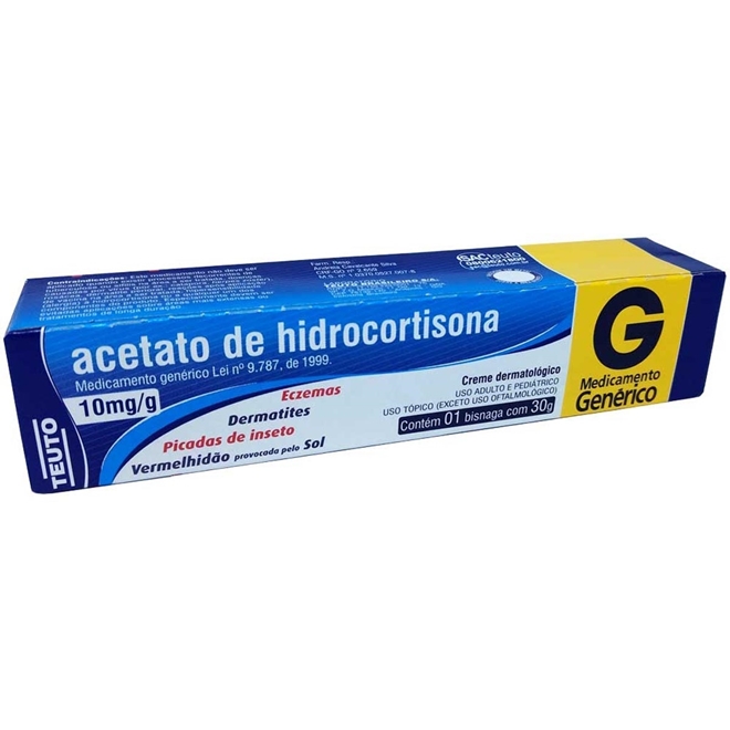 ACET.HIDROCORTI.MG CREME 10mg 30G x 1 /G - TEUTO BRASILEIRO - Acetato ...
