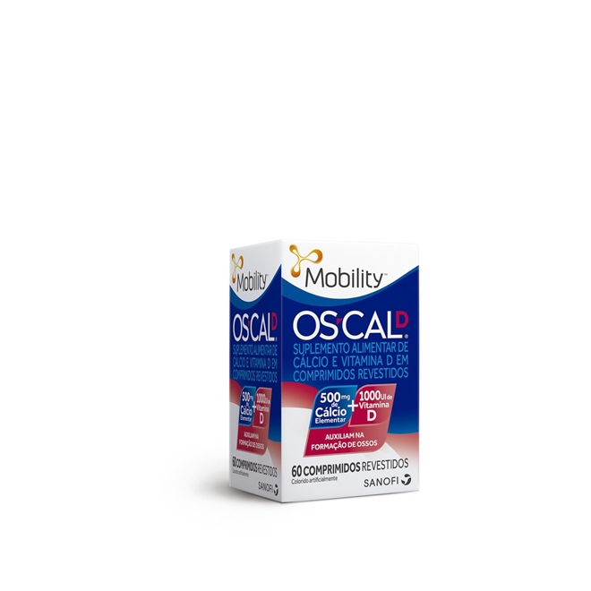 Cálcio 500mg + Vitamina D 1000UI Mobility Os-Cal D 60 comprimidos ...
